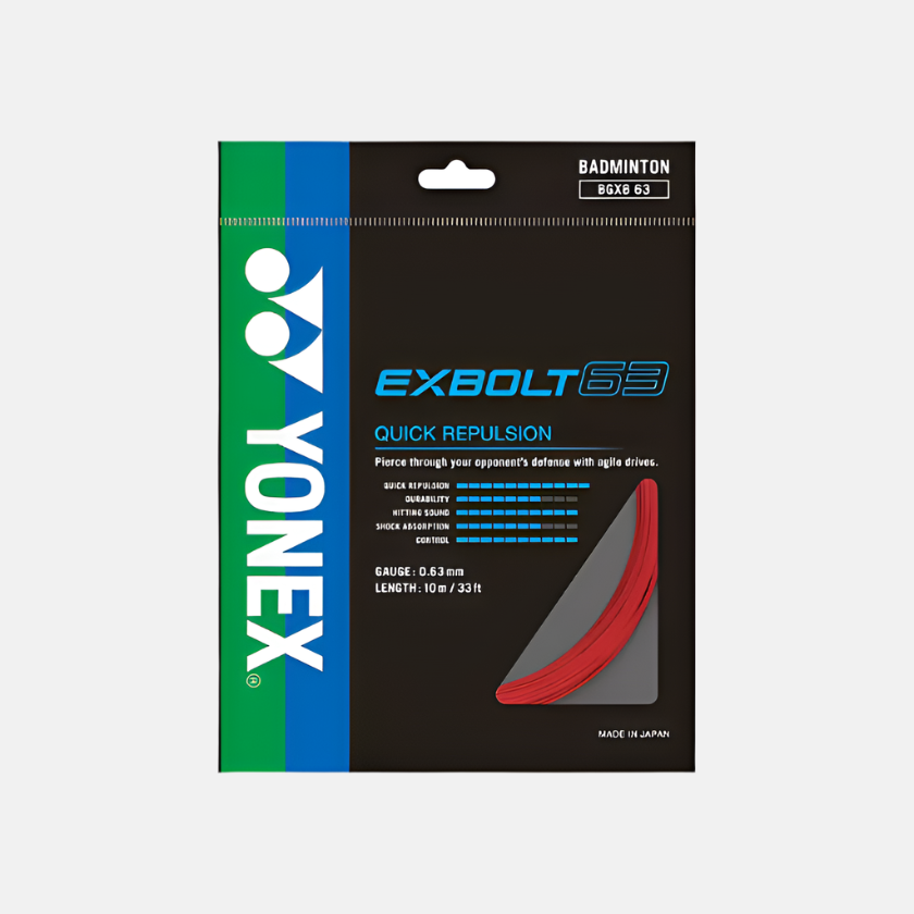 Yonex BG Exbolt 63 Badminton String -Ruby Red – Gambol